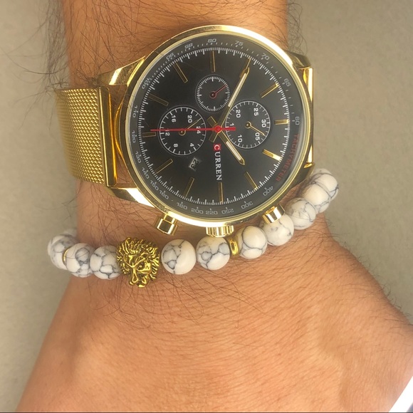 Accessories | New Gold Watch For Men With Braceletblack Dial | Poshmark